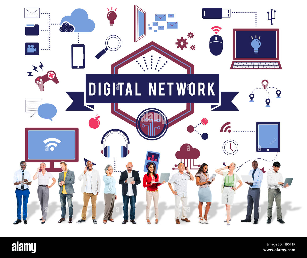 Digital Network Computer Connection Server LAN Concept Stock Photo - Alamy