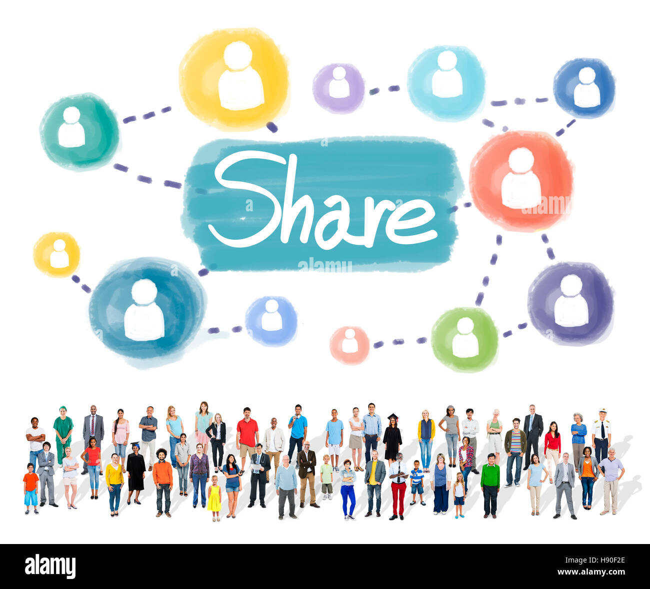 Share Sharing Connection Networking Concept Stock Photo - Alamy
