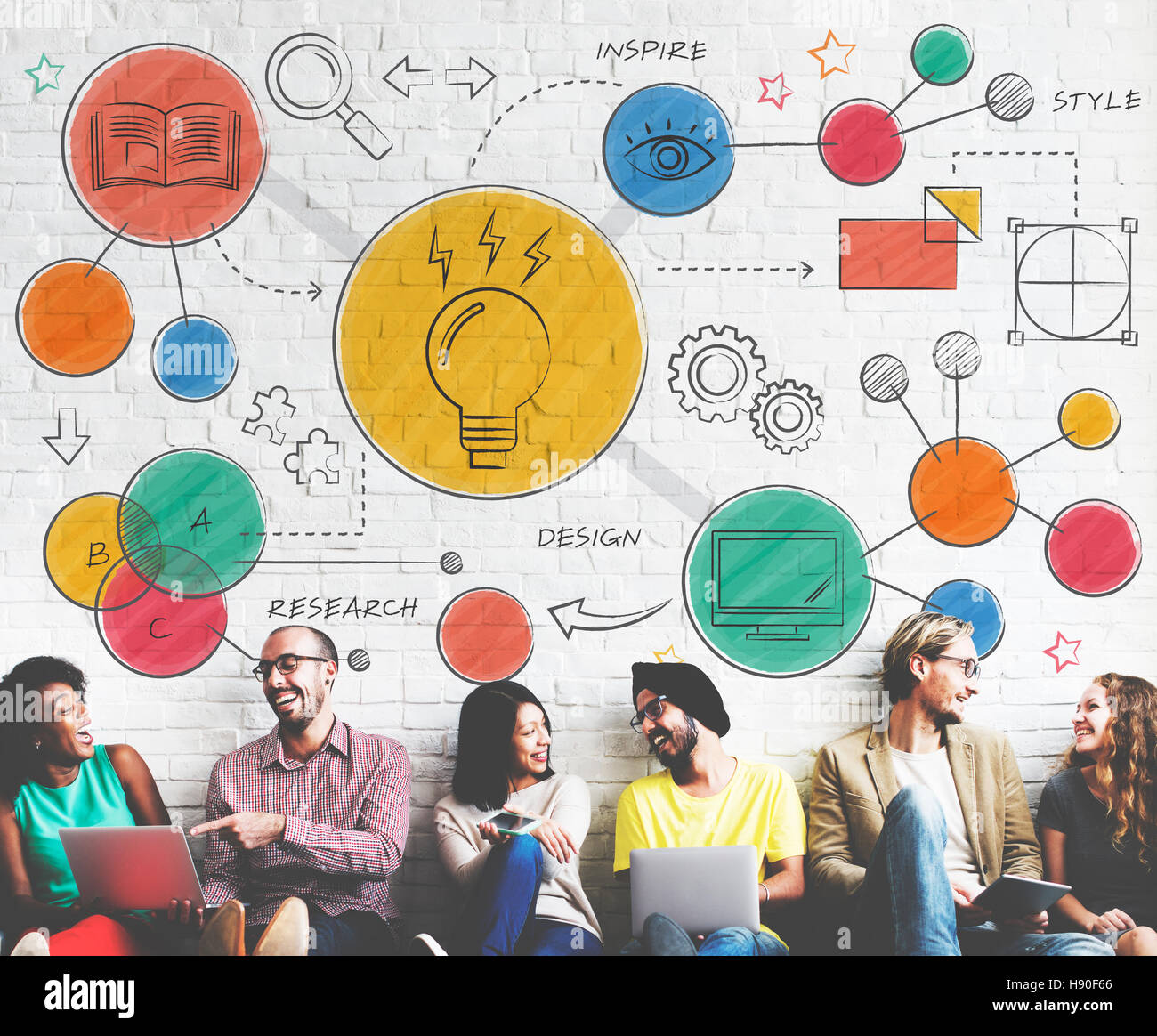 Light Bulb Ideas Creative Diagram Concept Stock Photo - Alamy