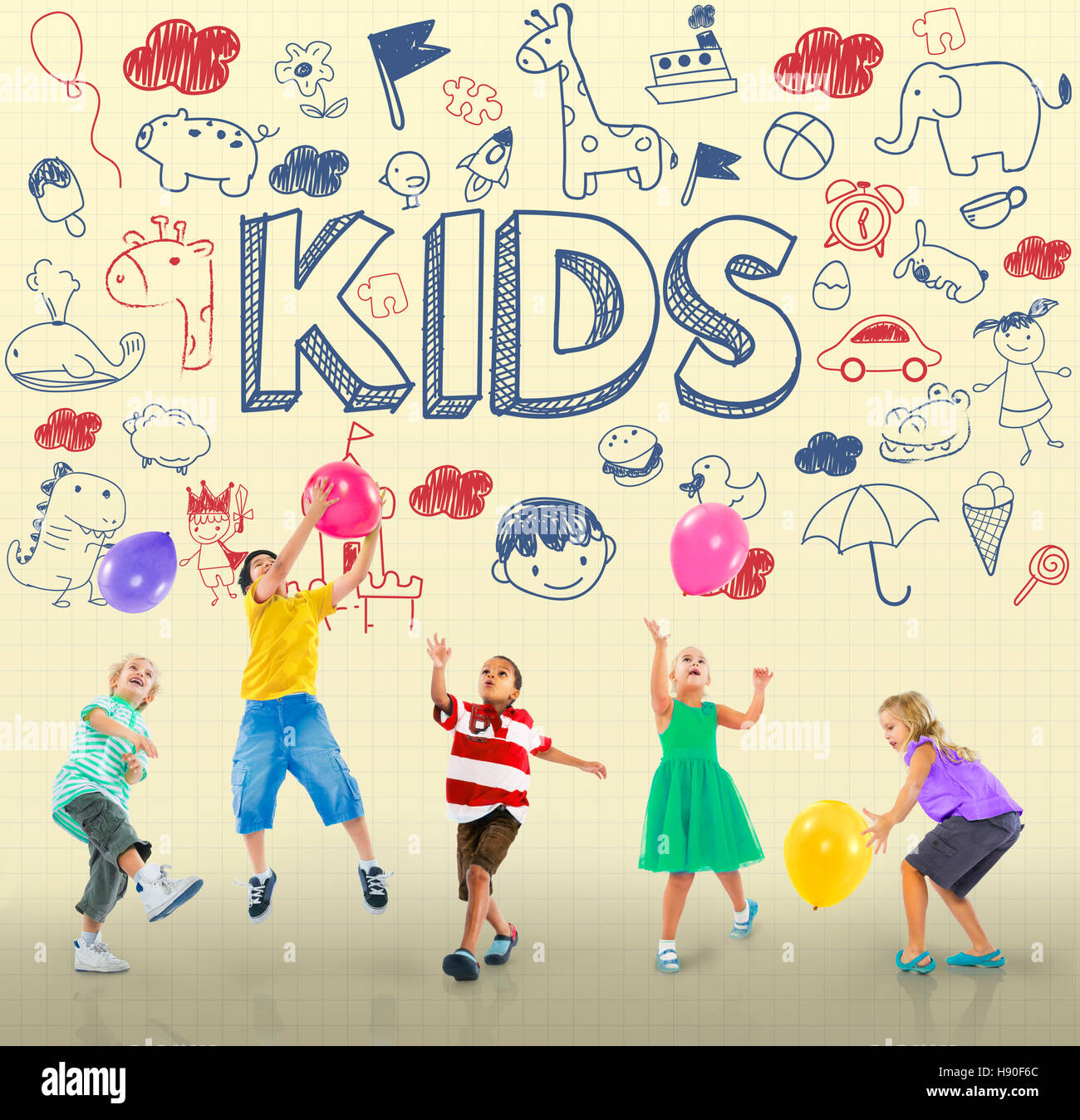 Kids Children Joy Happy Child Concept Stock Photo - Alamy