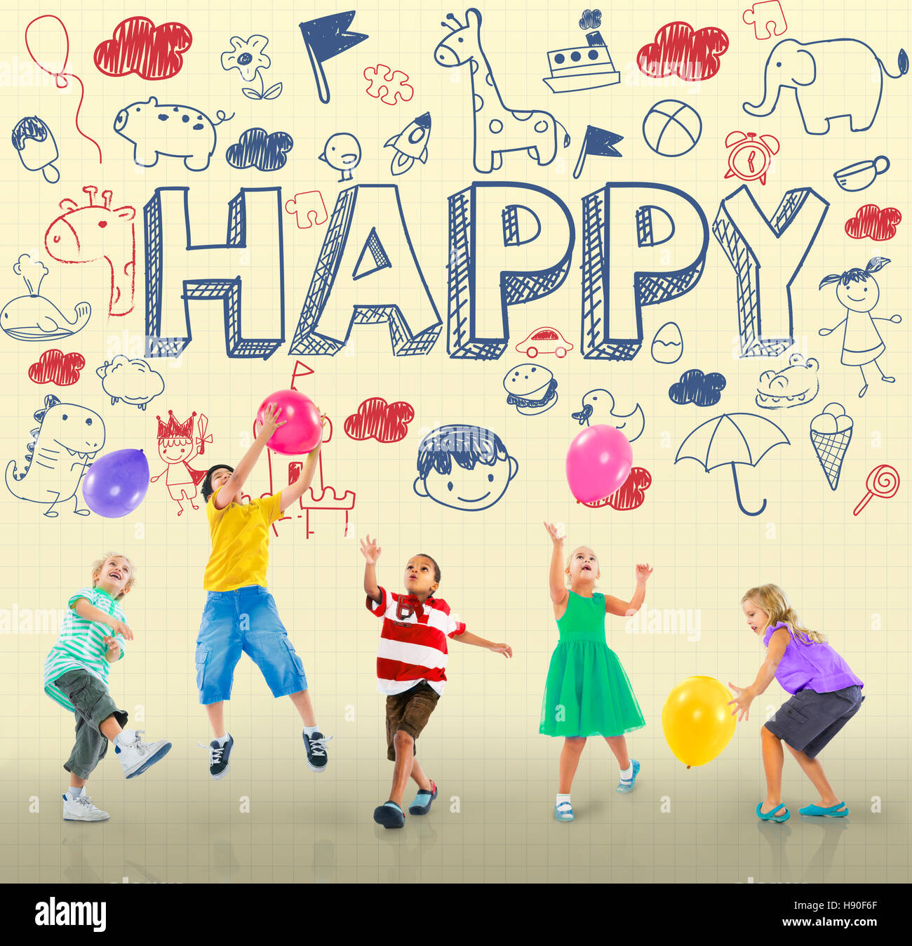 Kids Children Joy Happy Child Concept Stock Photo - Alamy