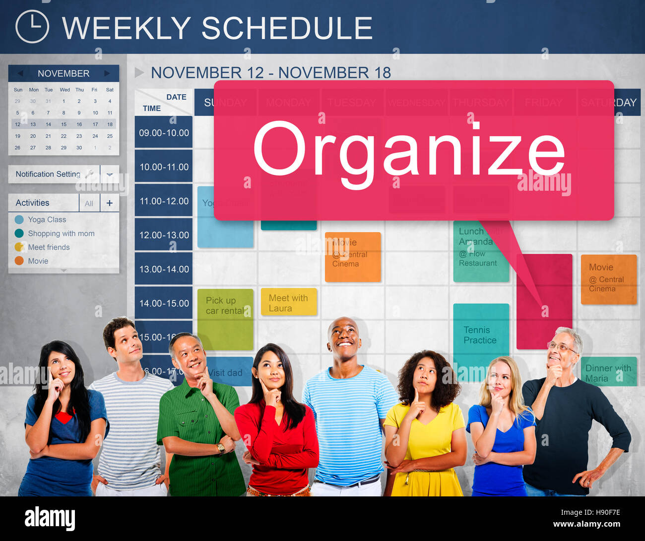 Weekly Schedule Reminder Activities Planner Concept Stock Photo - Alamy