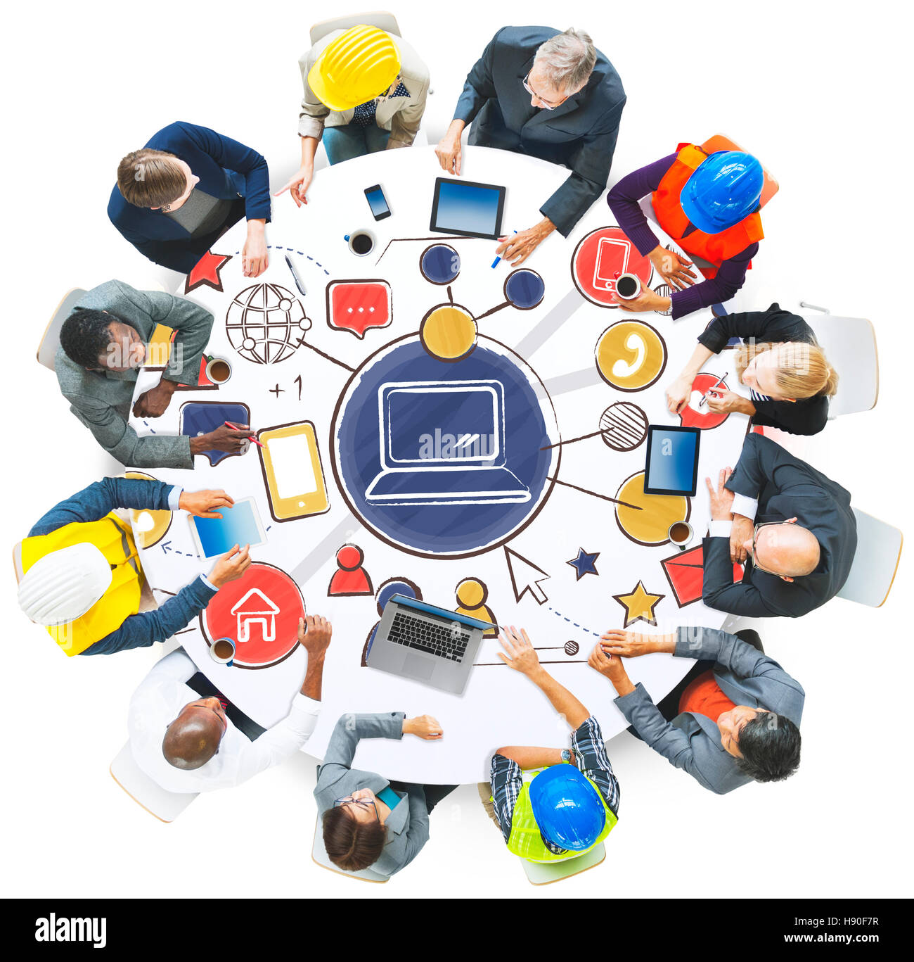 Technology Connection Media People Graphics Concept Stock Photo - Alamy