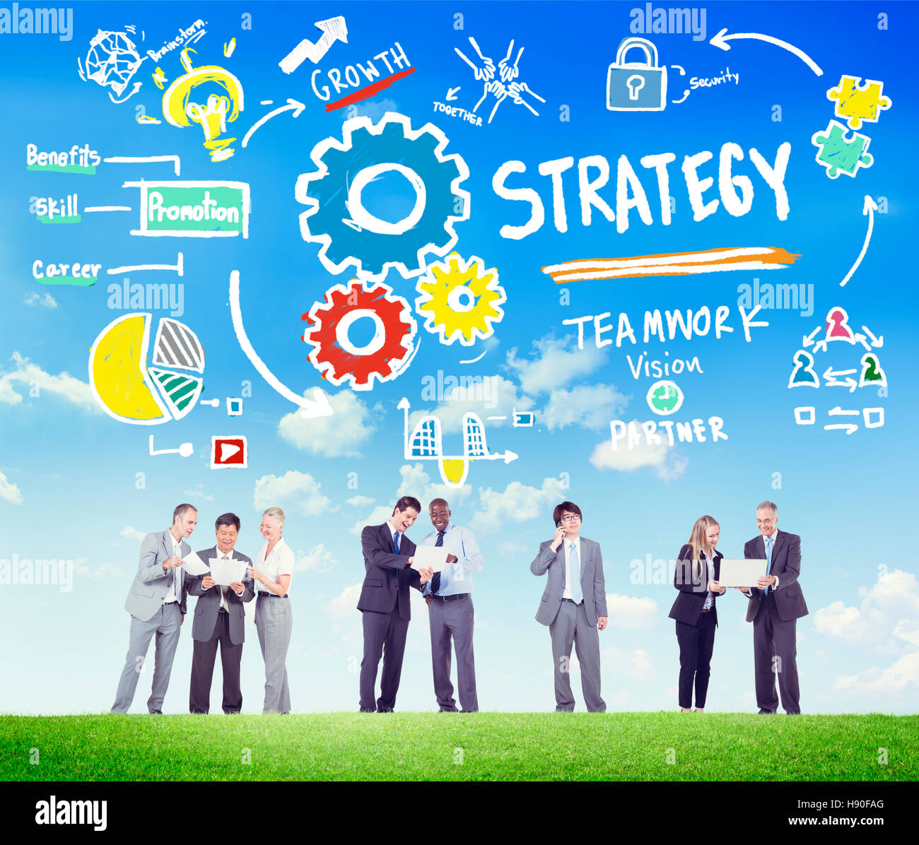 Strategy Solution Tactics Teamwork Growth Vision Concept Stock Photo ...