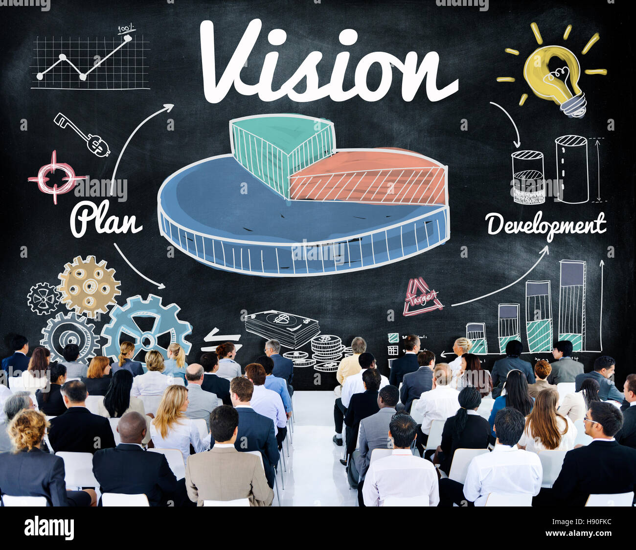Vision Development Pie Graph Concept Stock Photo - Alamy