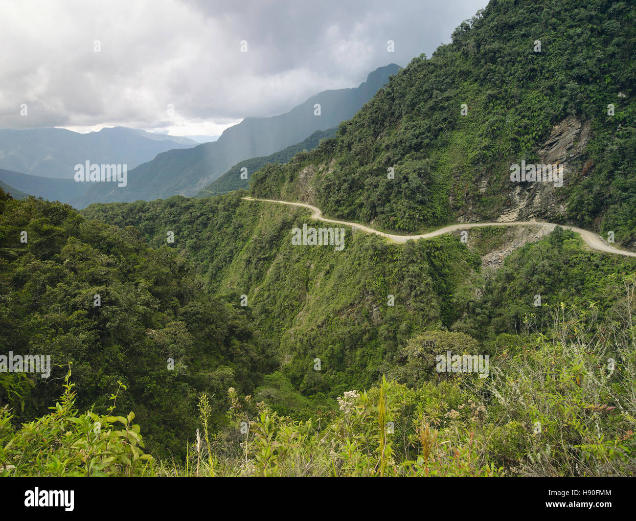 The Death Road - the most dangerous road in the world, North Yungas ...