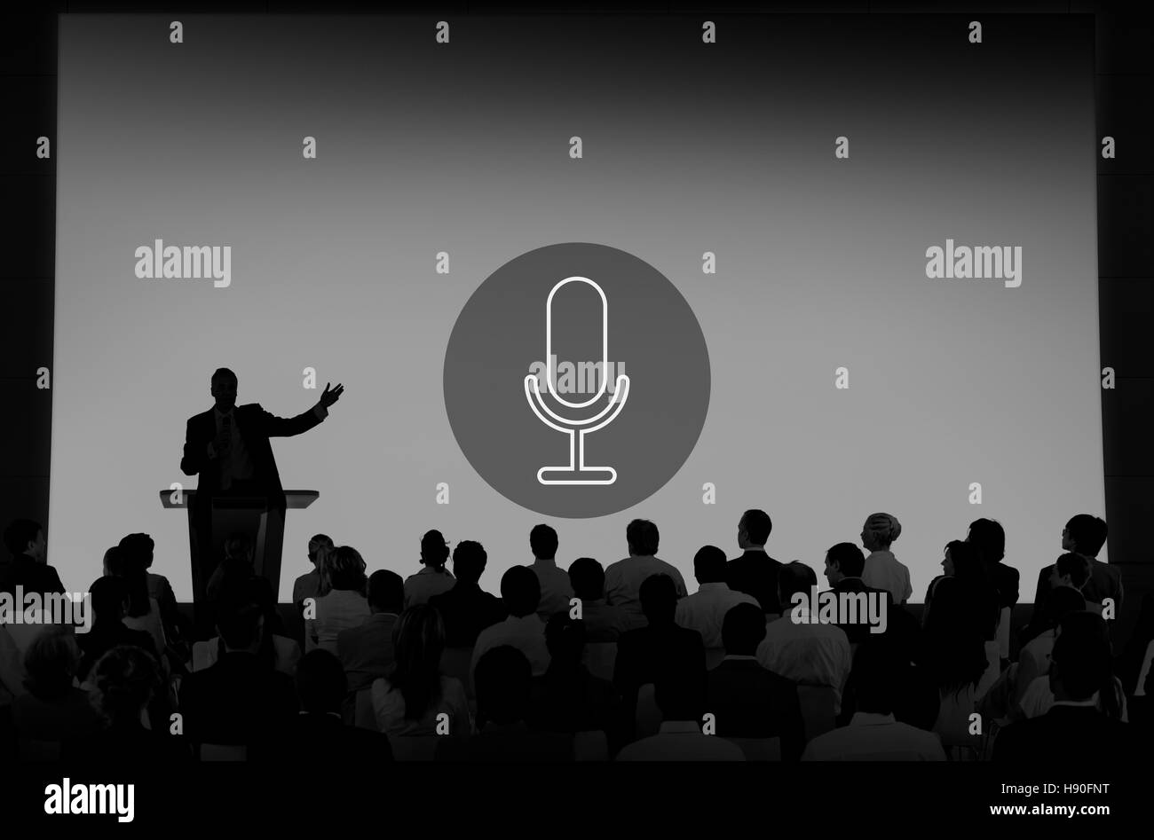 Microphone Announcement Mic Broadcast Recording Speech Concept Stock ...