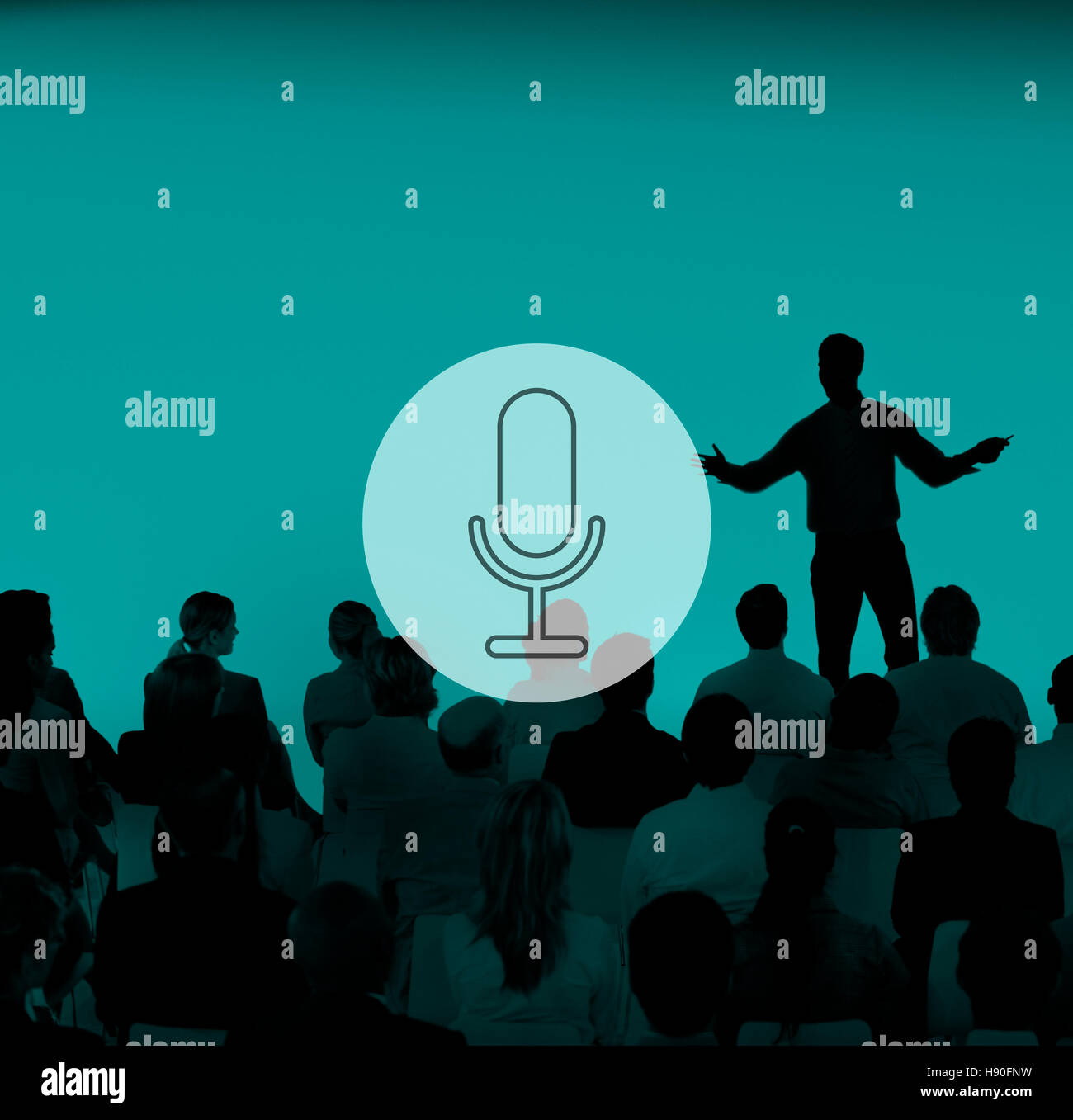 Microphone Announcement Mic Broadcast Recording Speech Concept Stock ...