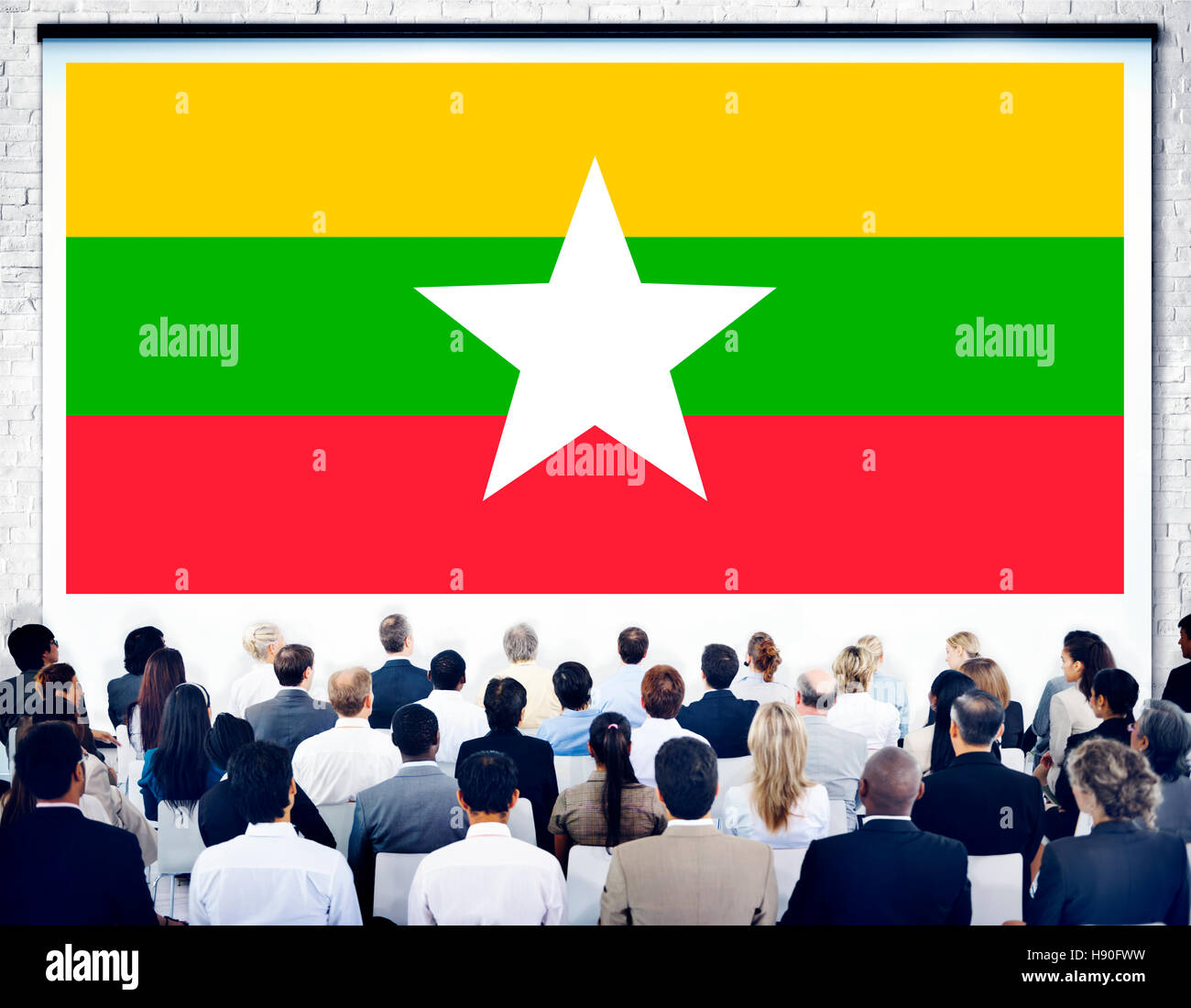 Myanmar National Flag Government Freedom LIberty Concept Stock Photo ...