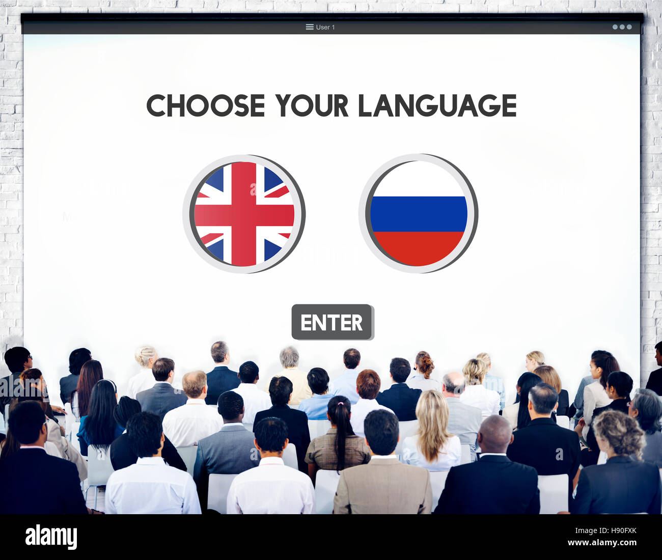 Russian English Communication Language Concept Stock Photo - Alamy