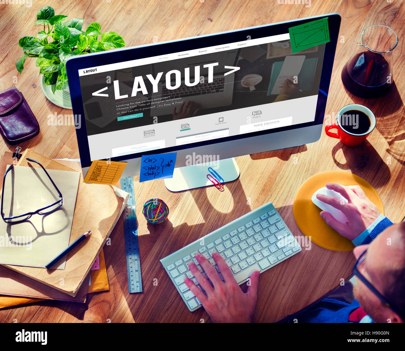 Layout Editing Page Responsive Design Concept Stock Photo - Alamy