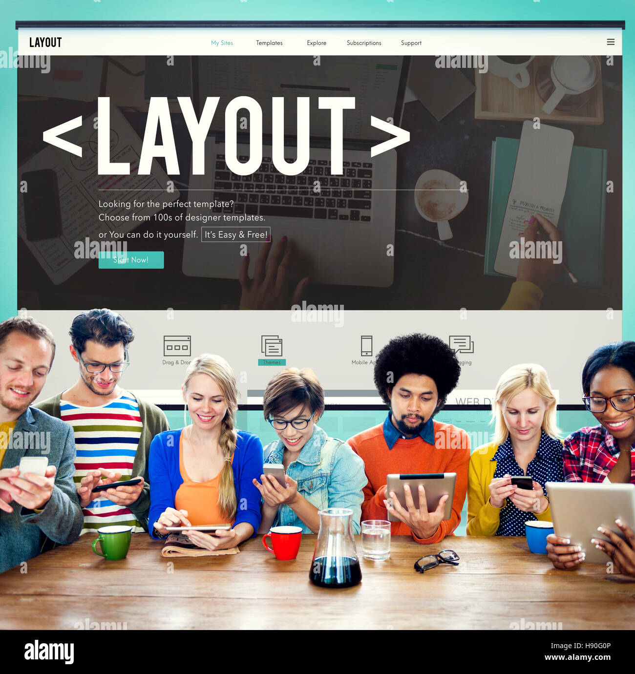 Layout Editing Page Responsive Design Concept Stock Photo - Alamy
