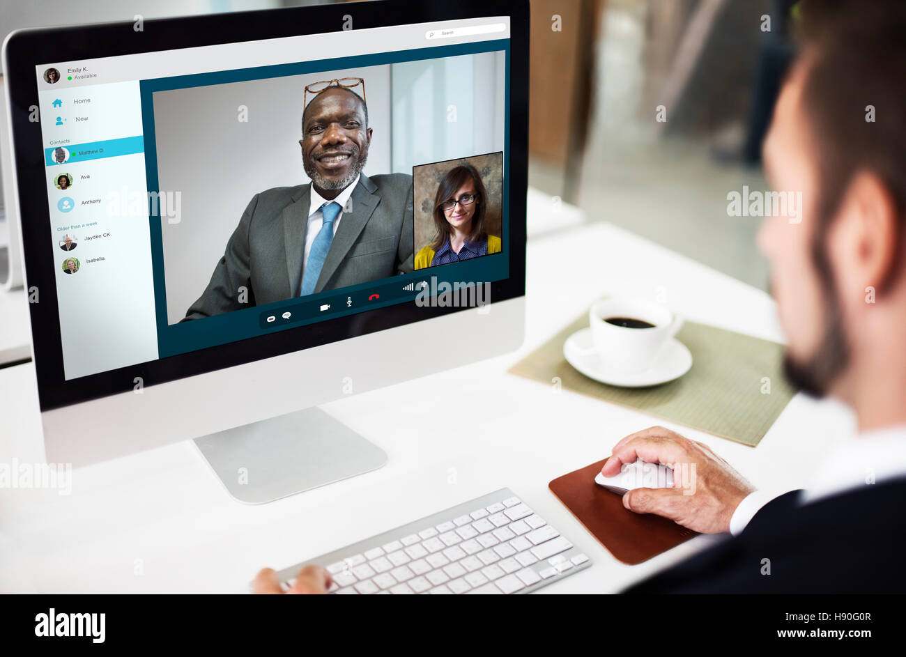 Video Call Chat Meeting Talking Concept Stock Photo - Alamy
