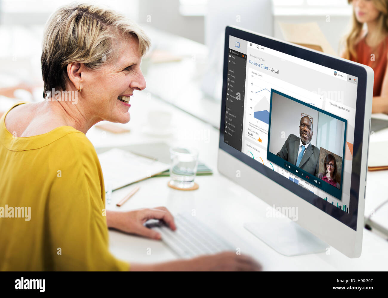 Video Call Chat Meeting Talking Concept Stock Photo - Alamy