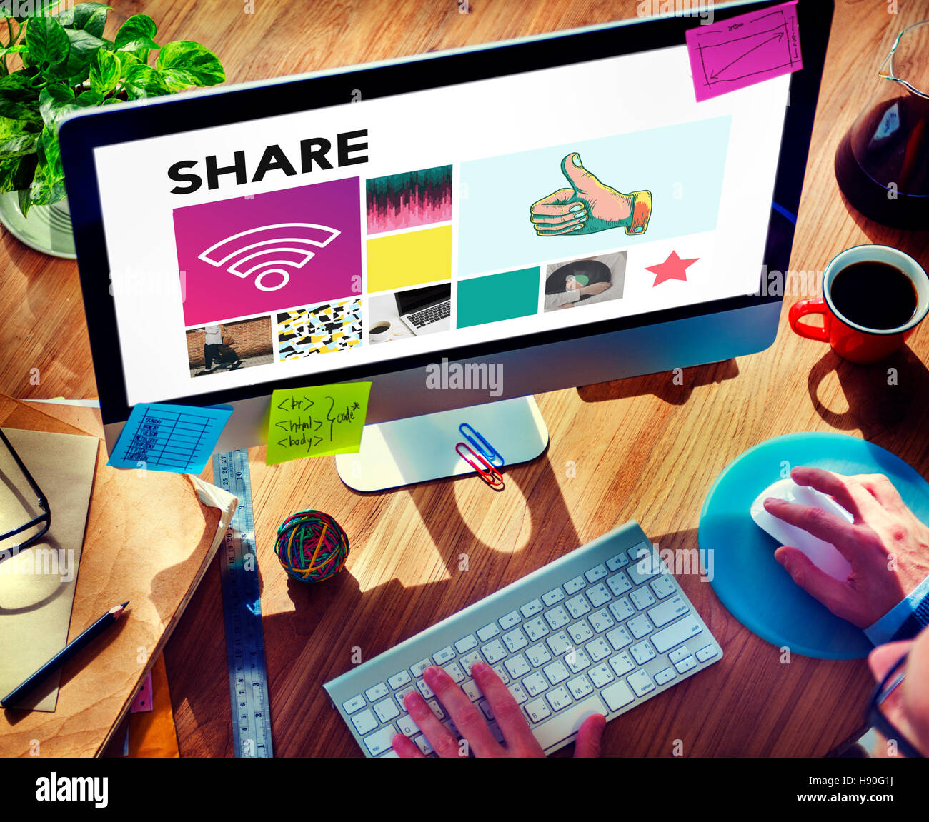 Share Connection Exchange Feedback Information Concept Stock Photo - Alamy