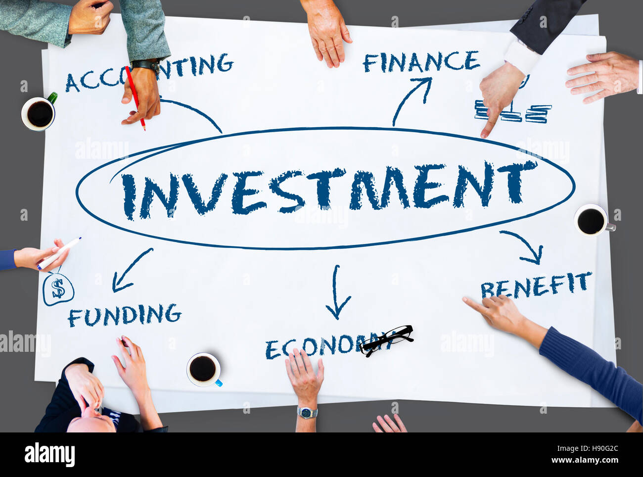 Financial Income Economic Diagram Money Concept Stock Photo - Alamy