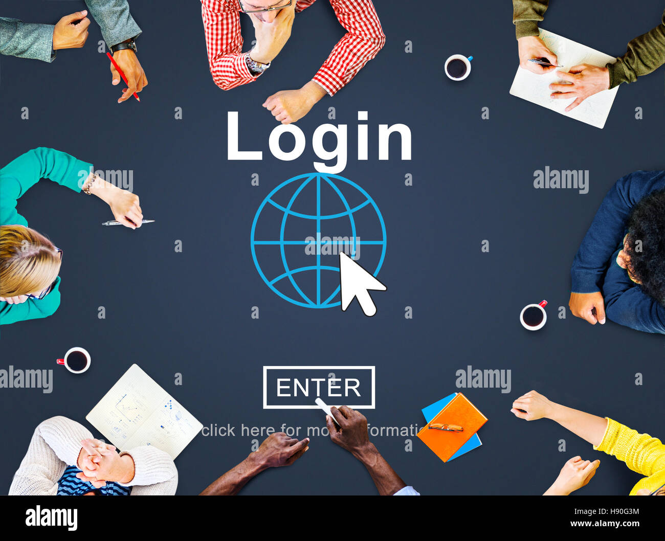 Log In Profile Enter Global Icon Concept Stock Photo - Alamy