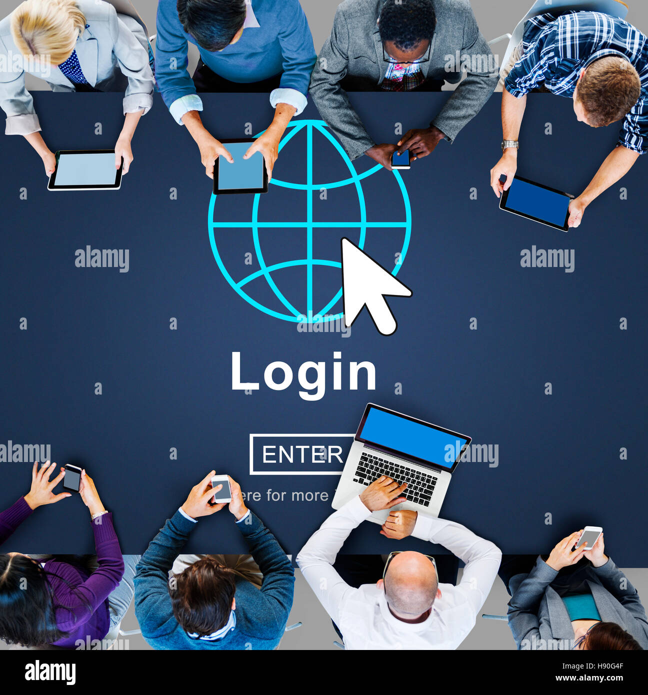 Log In Profile Enter Global Icon Concept Stock Photo - Alamy