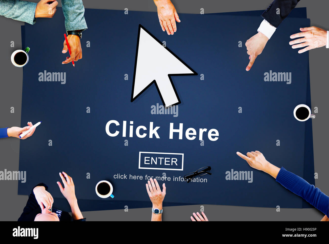 Click Here Website Web Page Online Internet Concept Stock Photo - Alamy