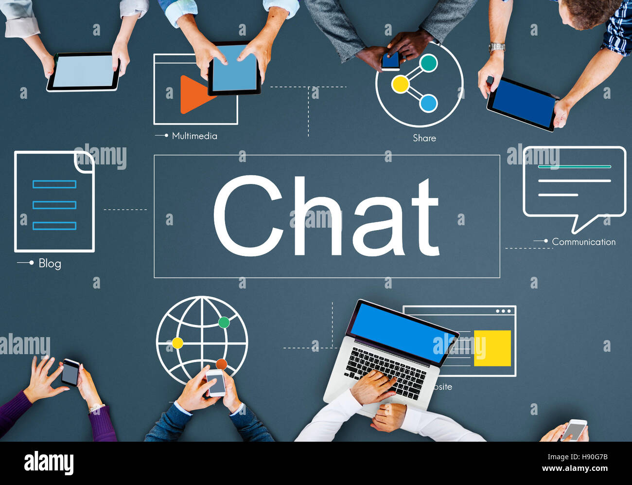 Technology Communication Icons Symbols Concept Stock Photo - Alamy