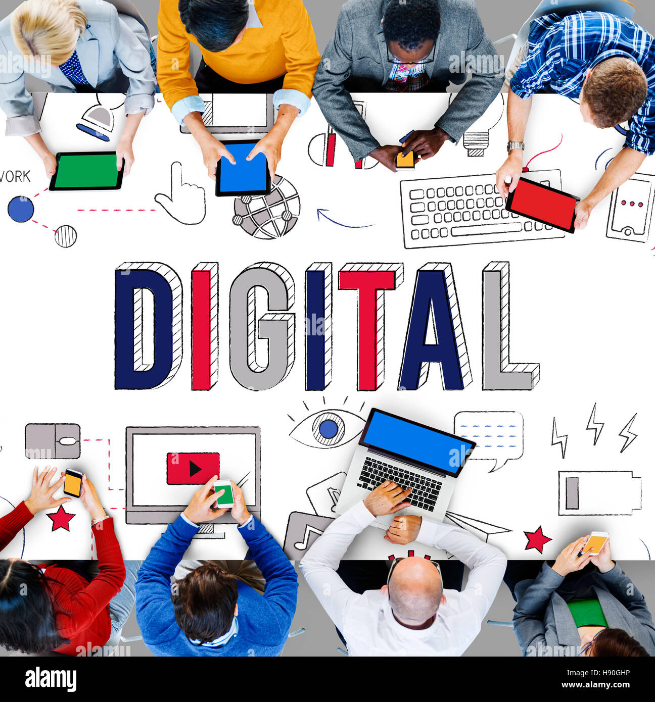 Digital Online Technology Innovation Electronics Concept Stock Photo ...