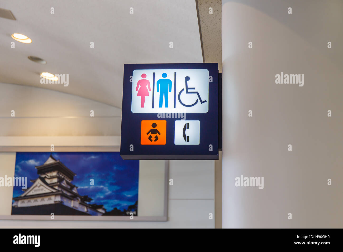 Girls Bathroom Signs Stock Photo - Alamy