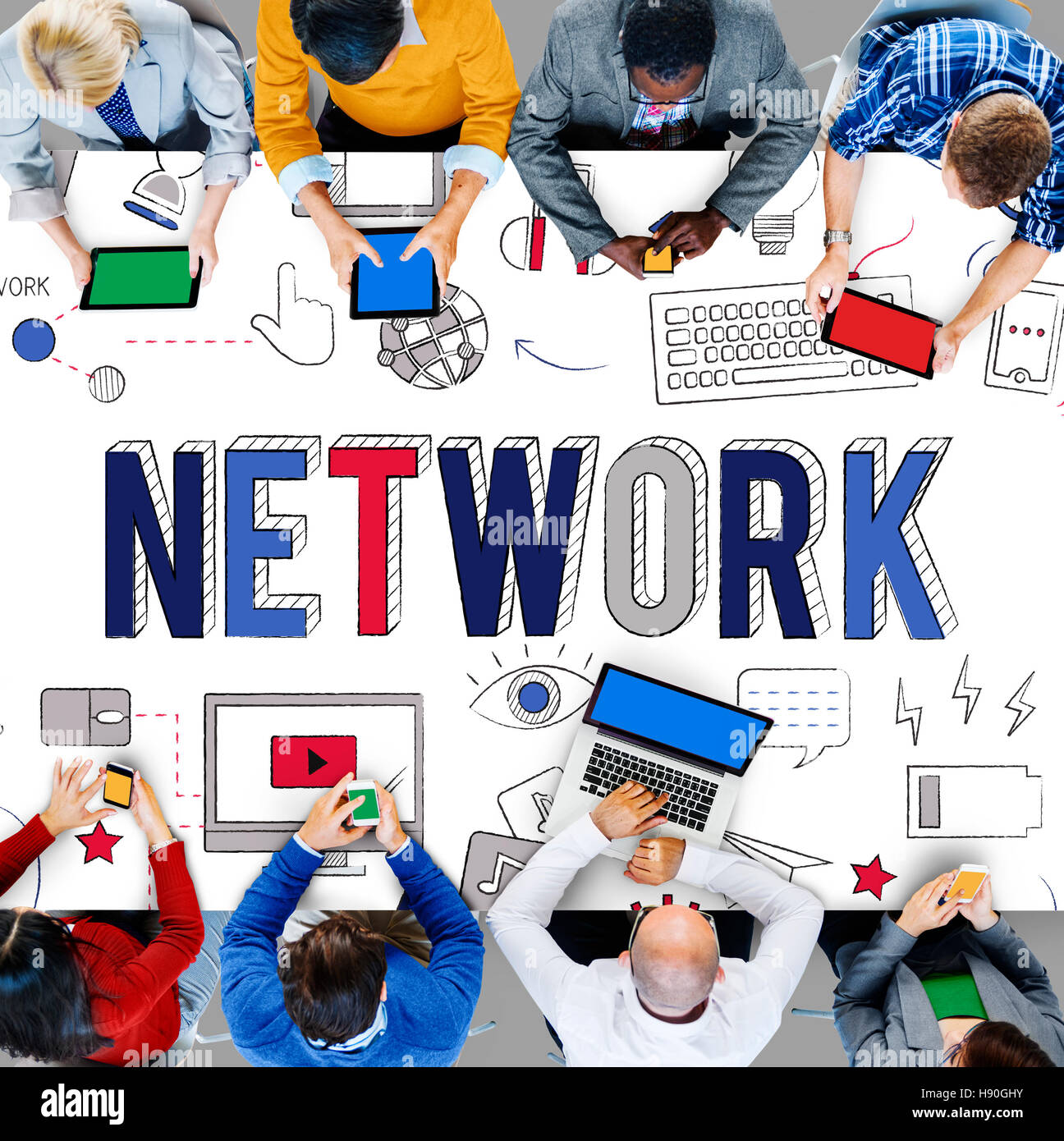 Drawing computer network hi-res stock photography and images - Alamy