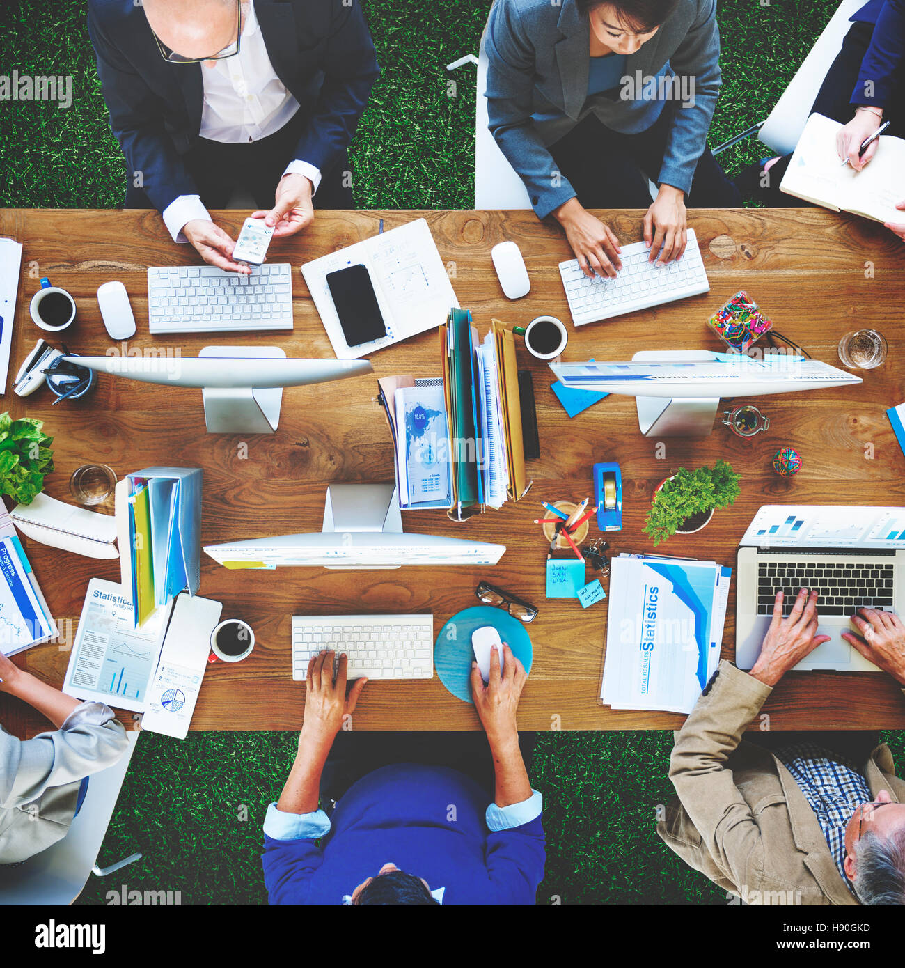 Business People Technology Working Office Concept Stock Photo - Alamy