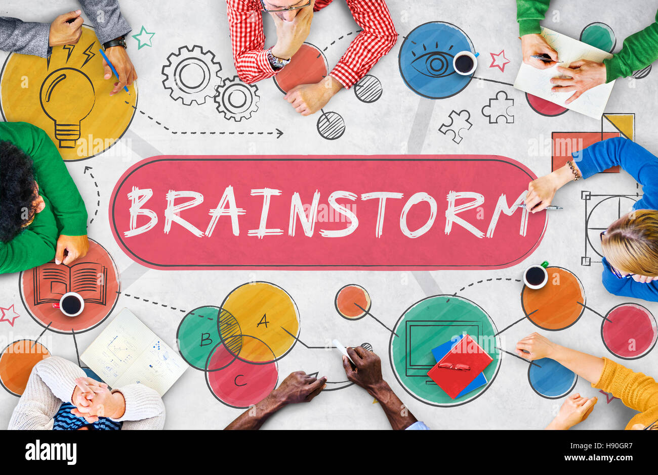 Brainstorm Ideas Creativity Process Diagram Concept Stock Photo - Alamy
