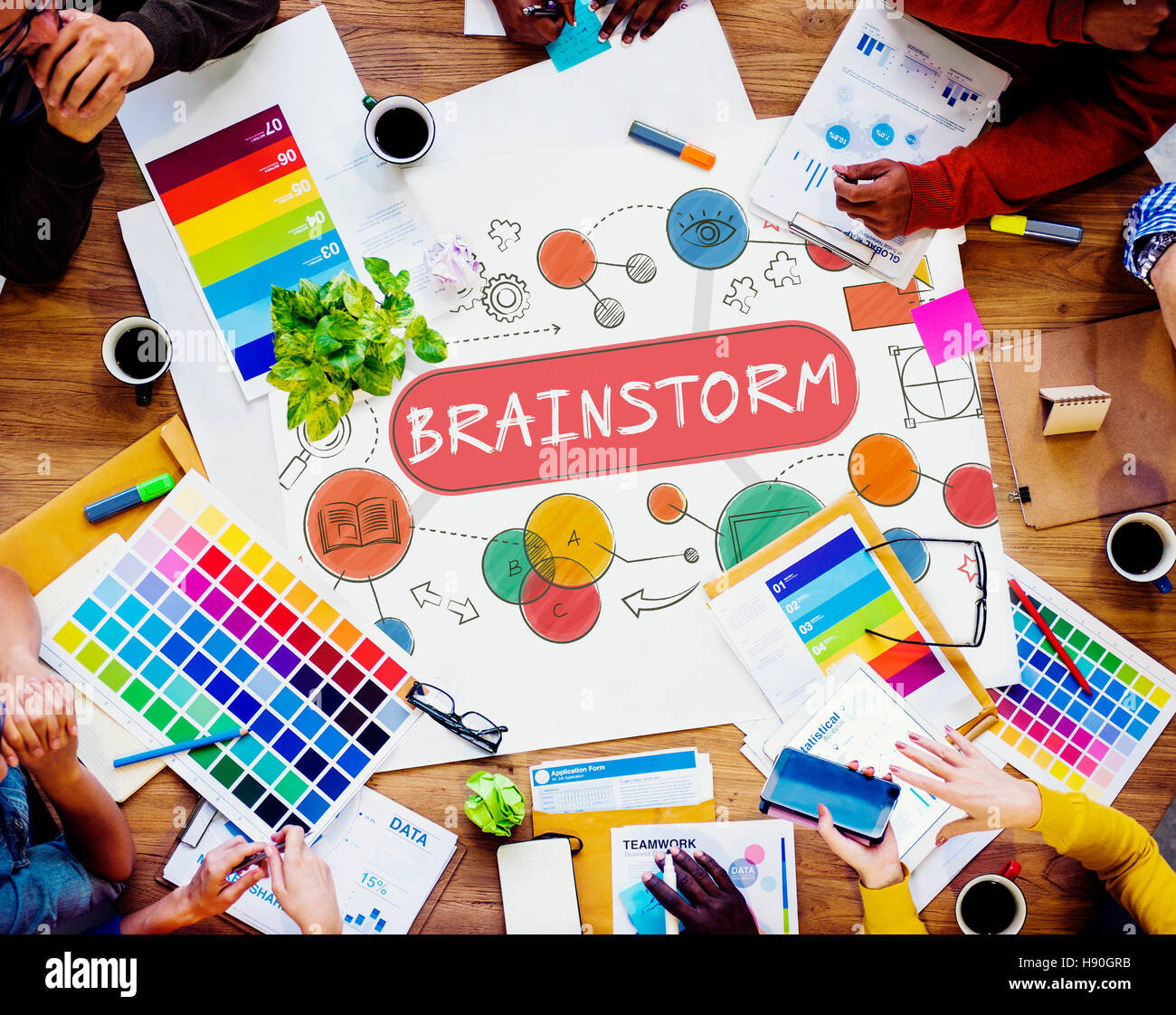 Brainstorm Ideas Creativity Process Diagram Concept Stock Photo - Alamy