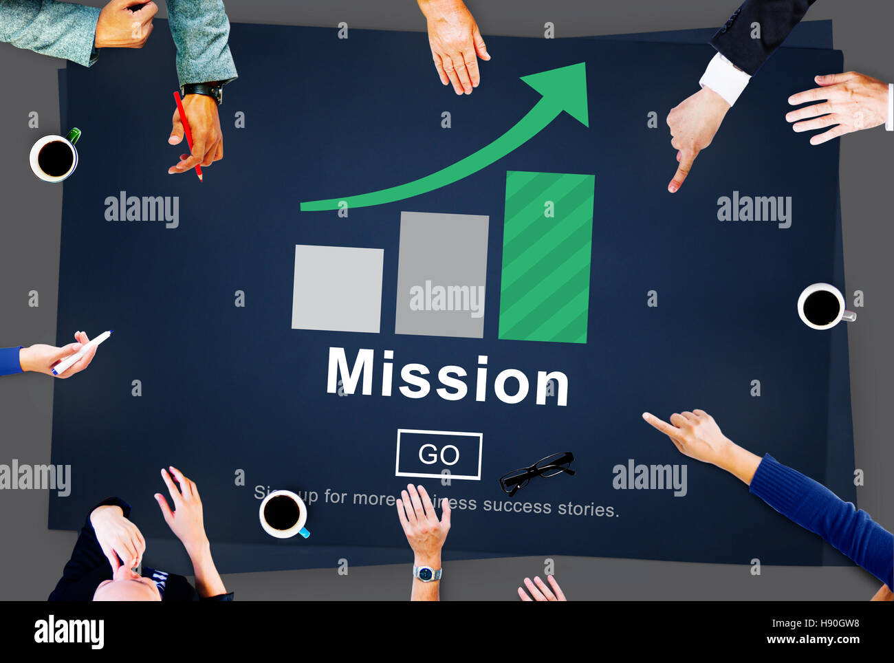 Mission Objective Goals Target Vision Strategy Concept Stock Photo - Alamy