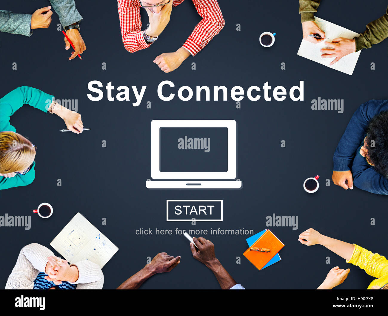Stay Connected Interact Network Sharing Social Concept Stock Photo - Alamy