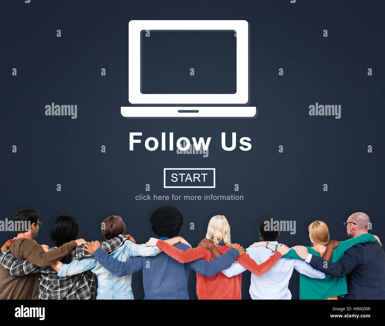 Follow Us Social Media Technology Online Website Concept Stock Photo ...