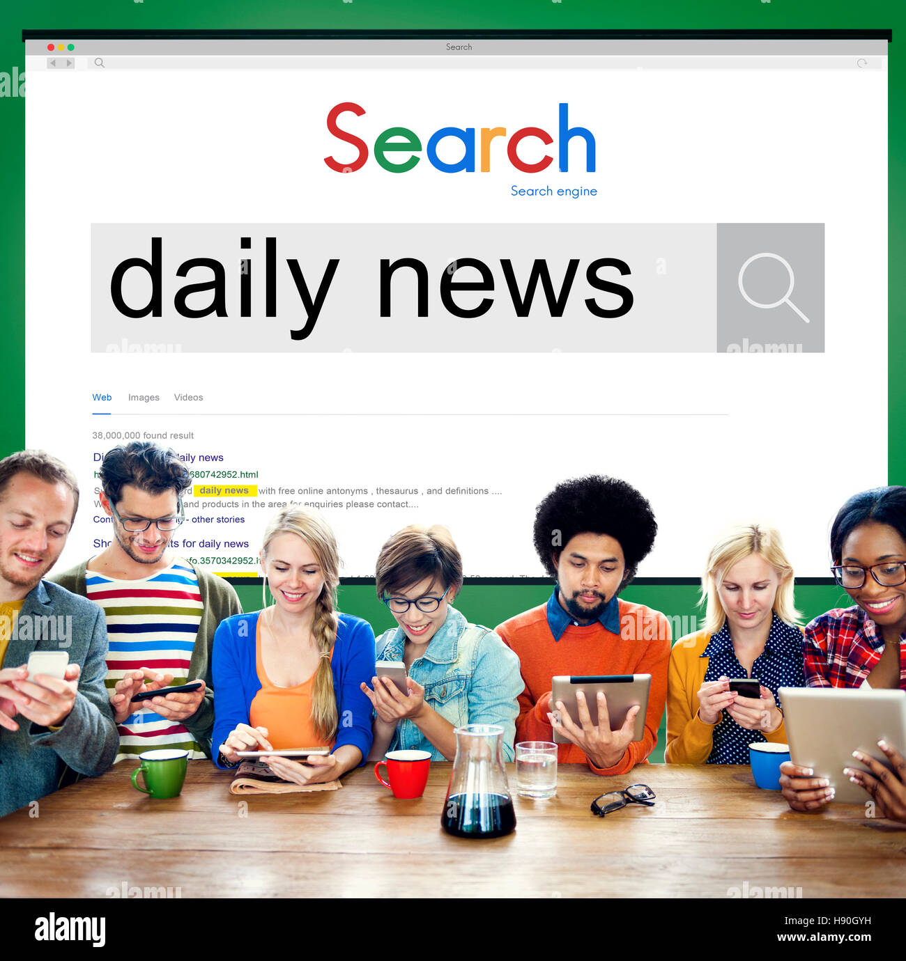 Daily News Communication Information Media Concept Stock Photo - Alamy