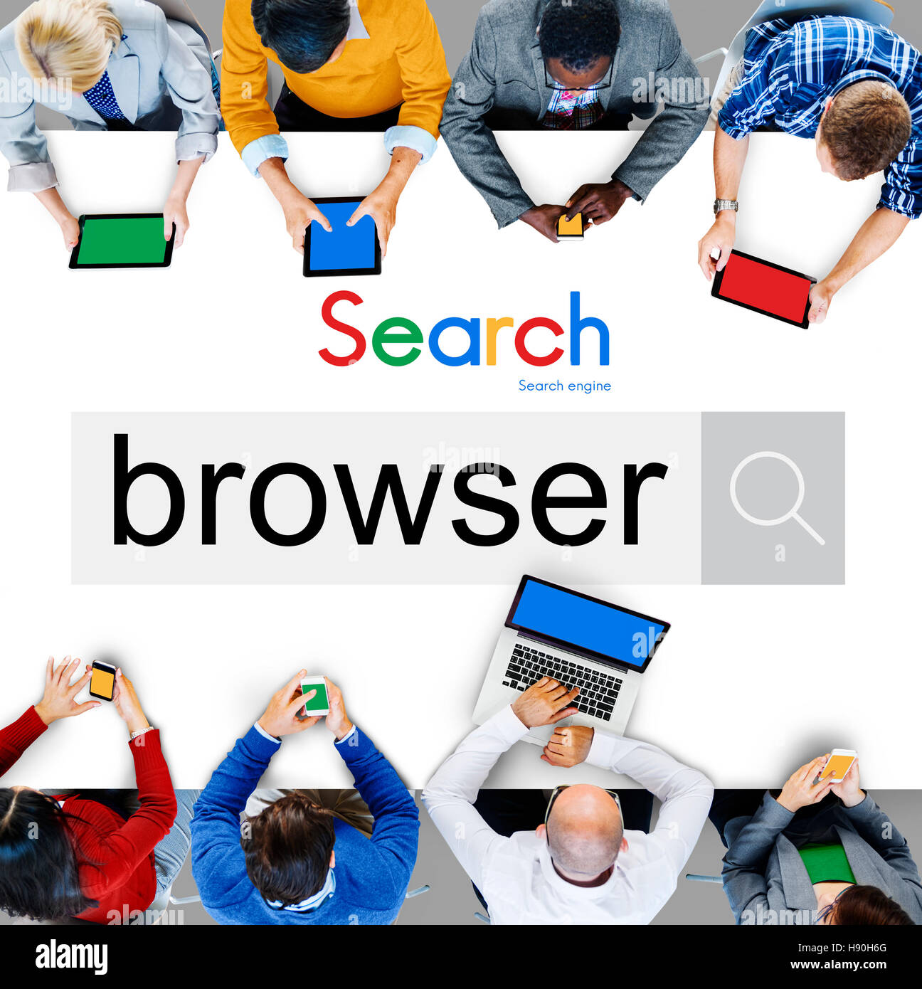 Browser Search Engine Browsing Web Page Technology Concept Stock Photo ...