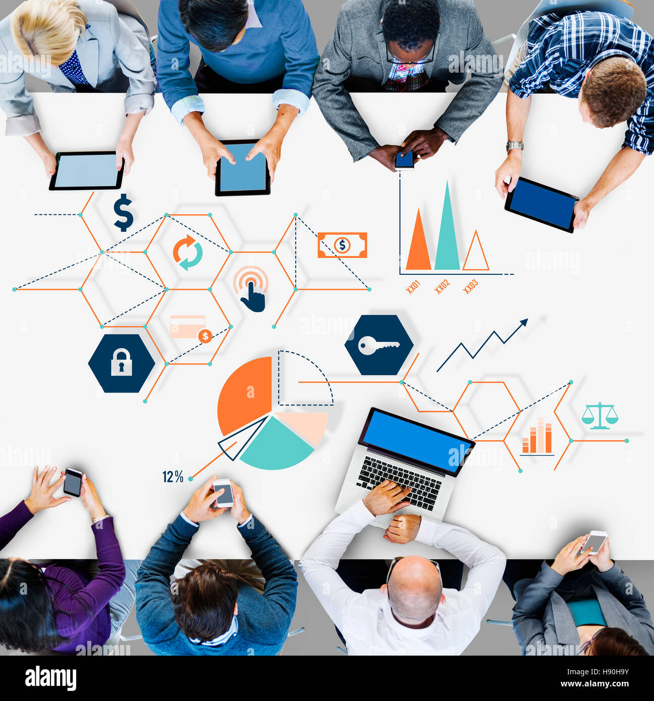 Business Team Connection Technology Networking Concept Stock Photo - Alamy