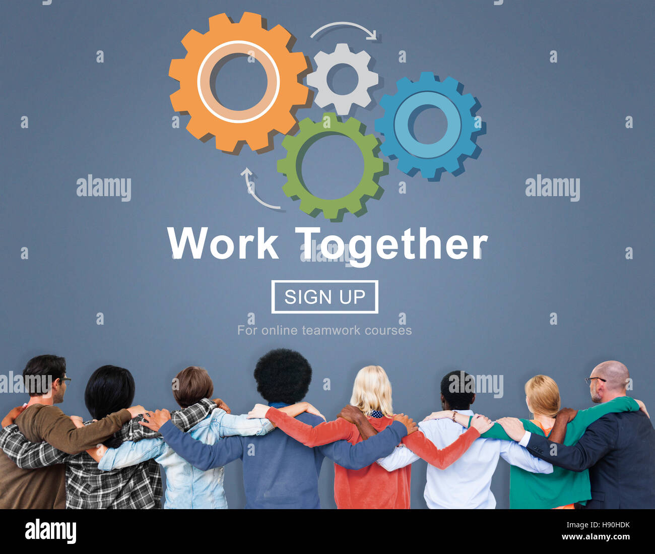 Work Together Teamwork Collaboration Union Unity Concept Stock Photo ...