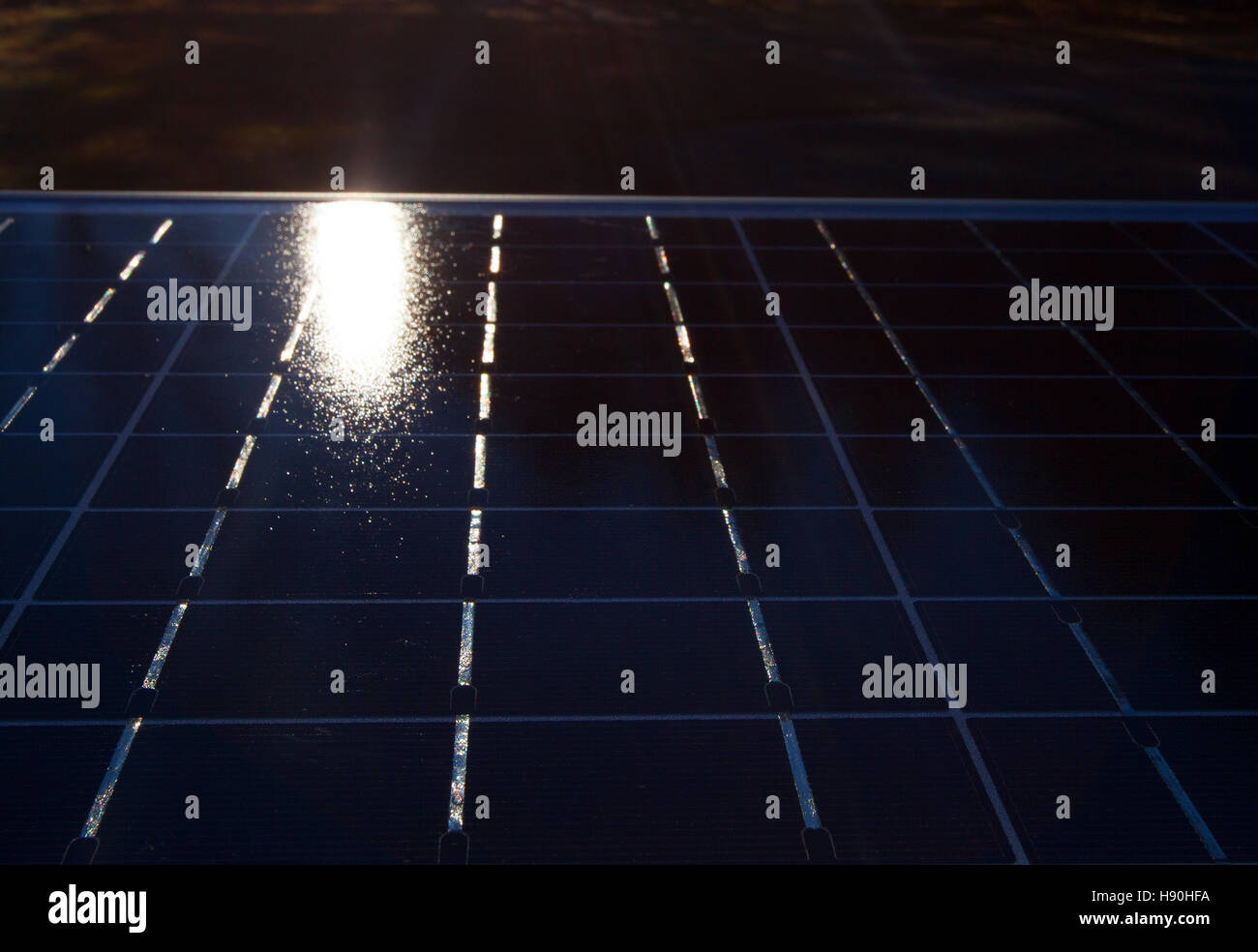 Solar panel hard at work making energy from light Stock Photo - Alamy