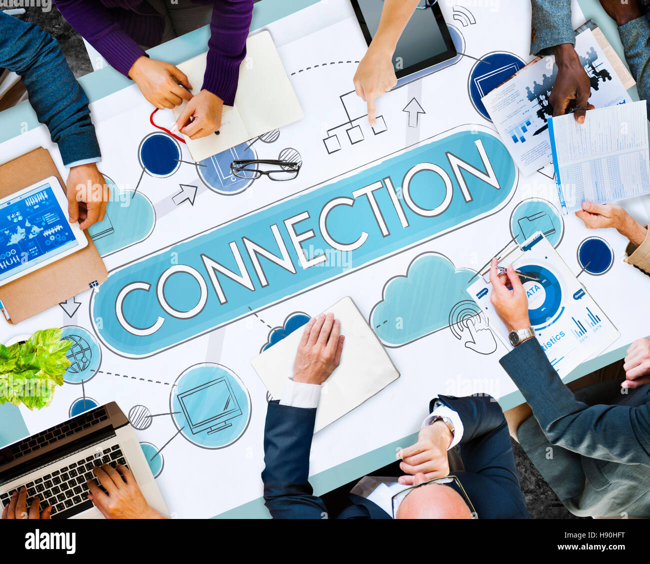 Connection Relationship Togetherness Social Networking Concept Stock ...