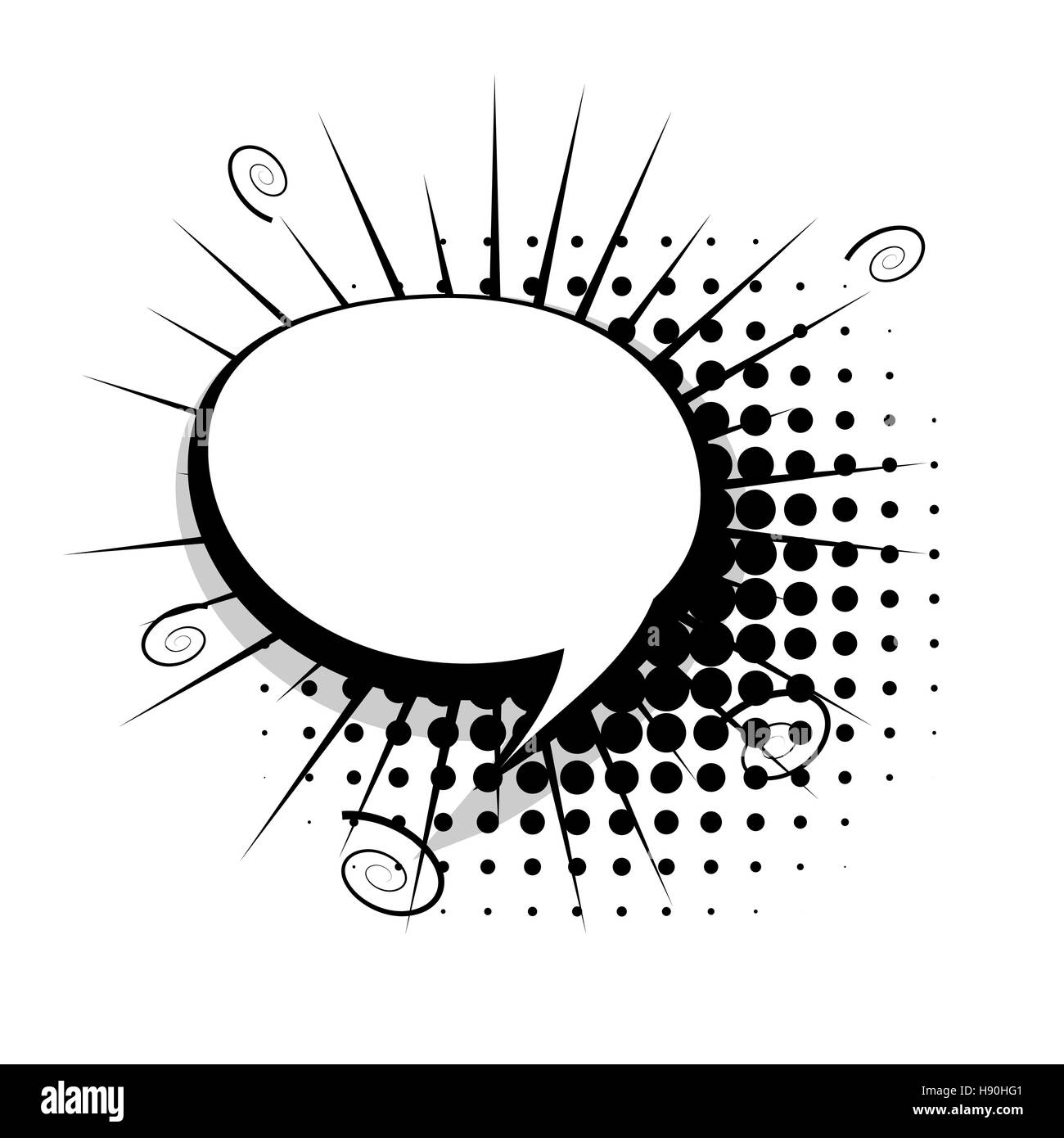 Blank template comic text speech, comic bubble halftone dot background ...