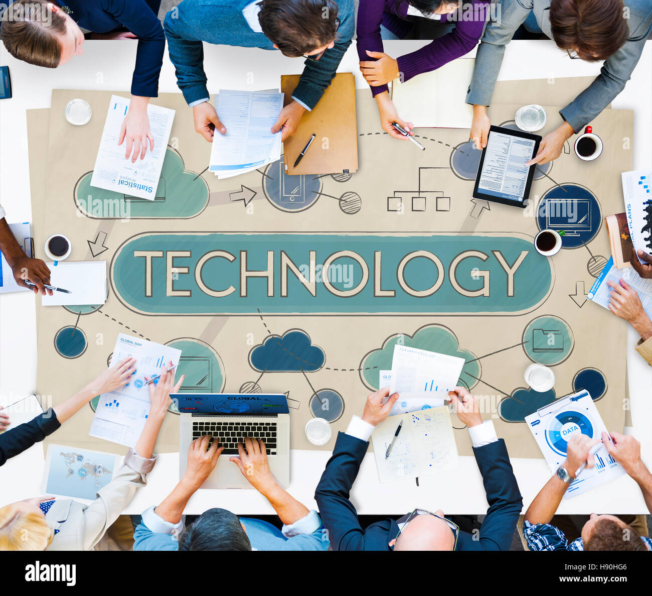 Technology Global Communication Connection Globalization Concept Stock ...