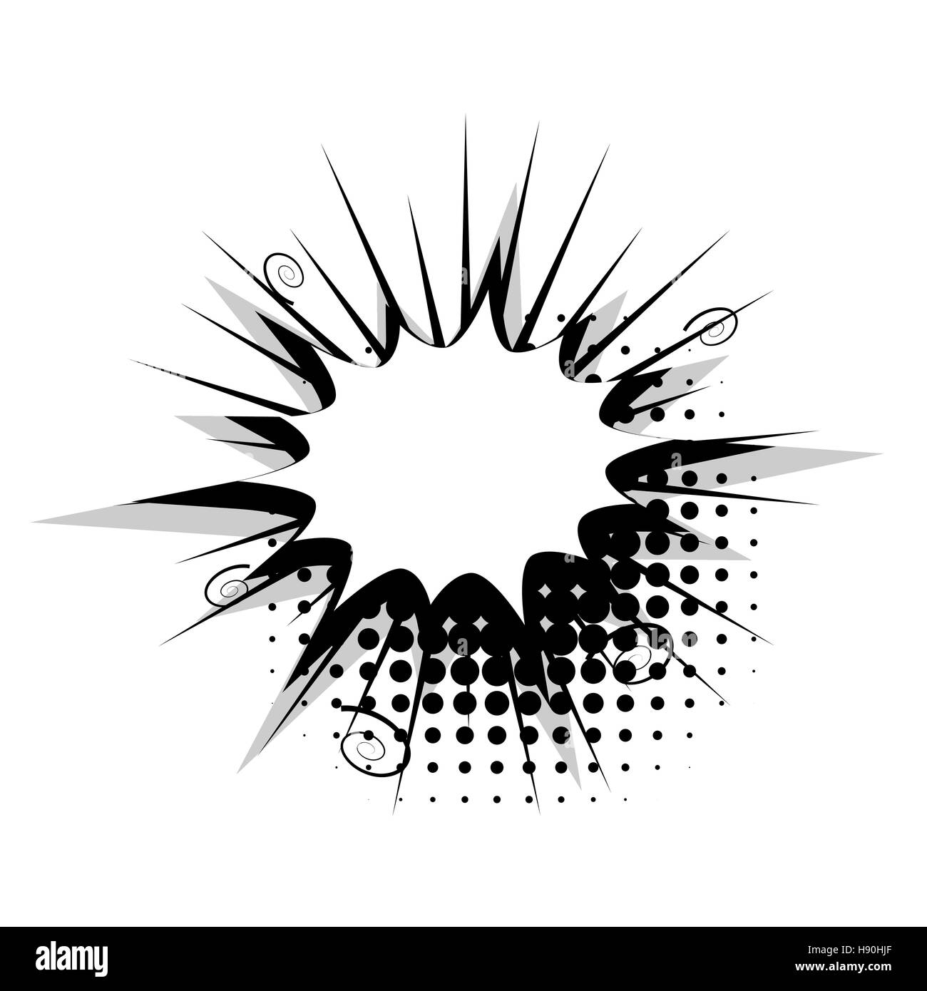 Blank template comic text speech, comic bubble halftone dot background ...