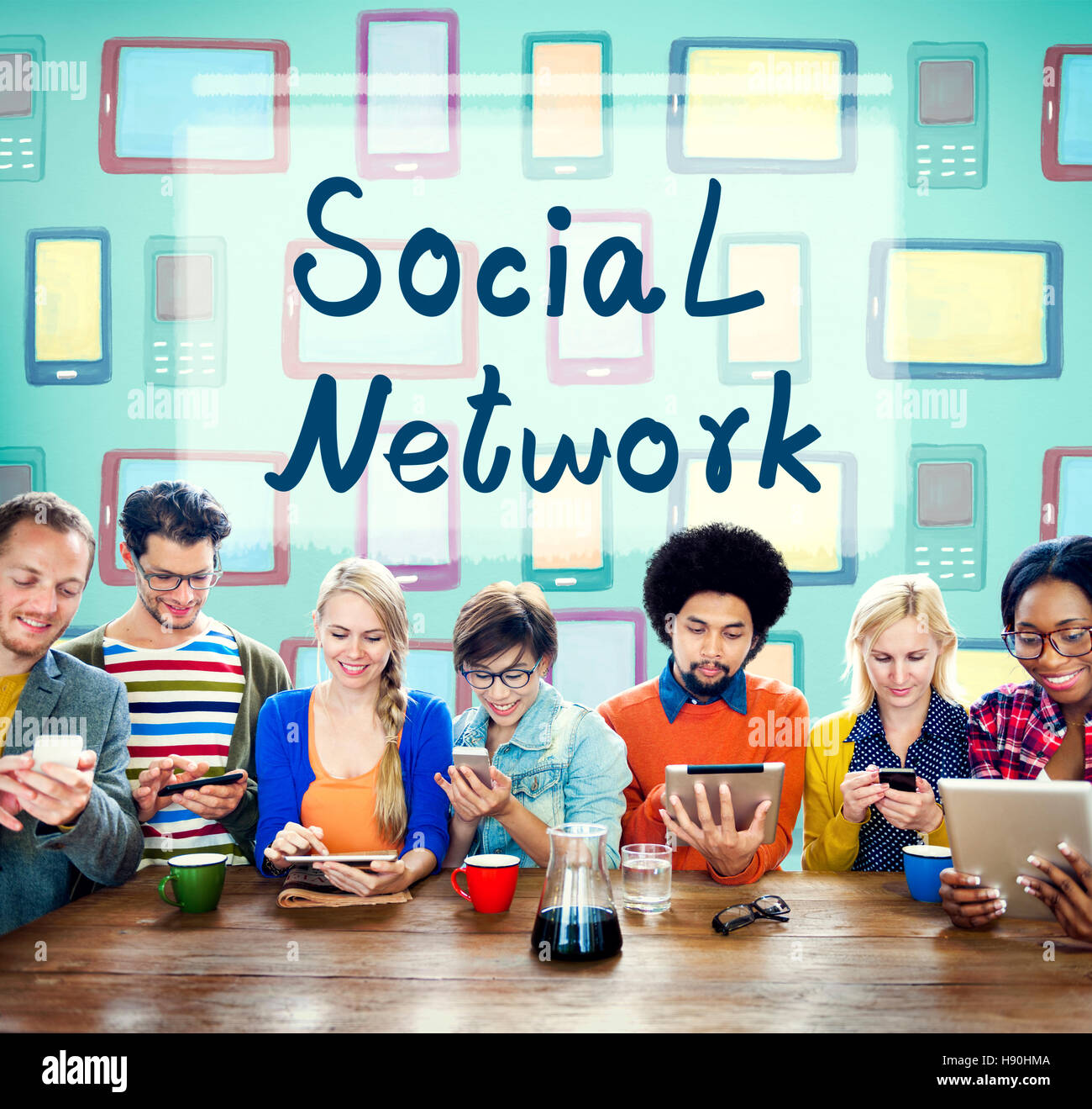 Social Network Connection Global Communications Concept Stock Photo - Alamy