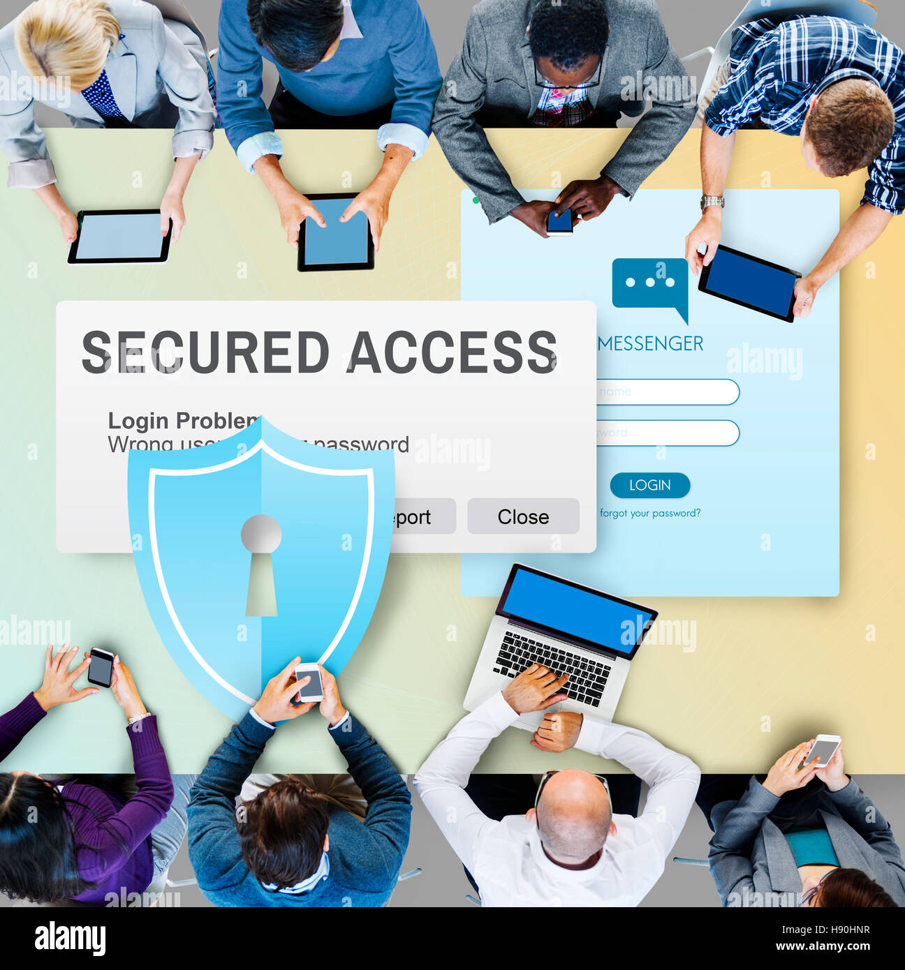 Secured Access Protection Online Security System Concept Stock Photo ...