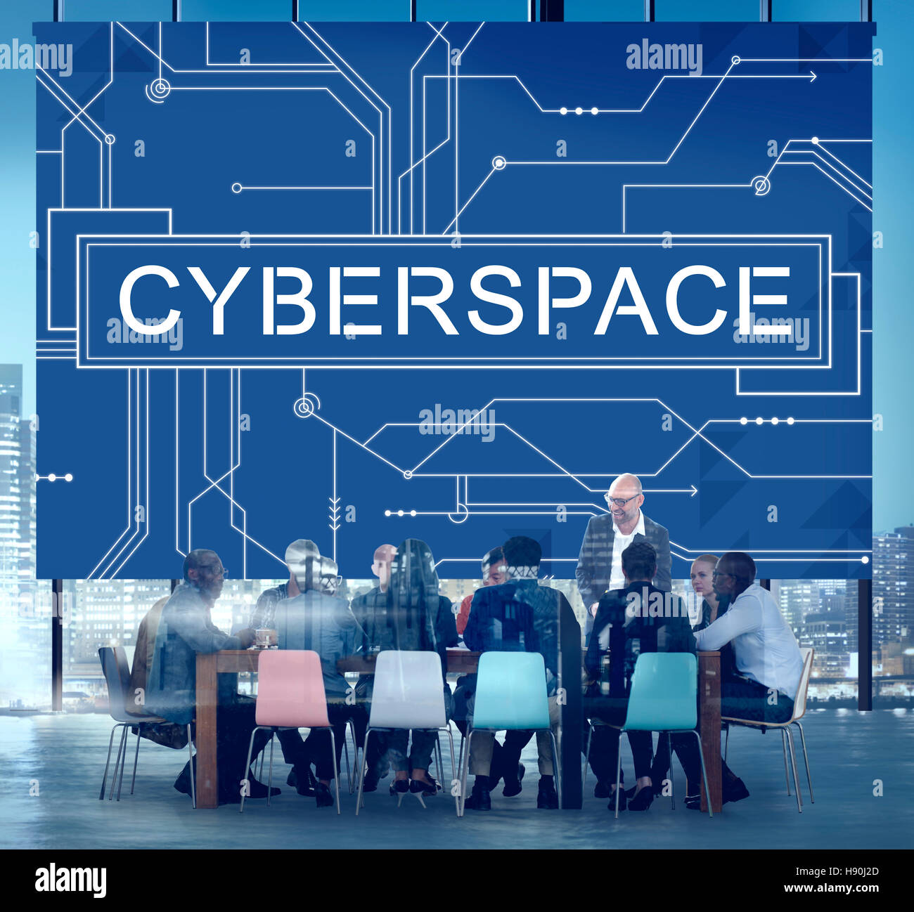 Cyber Cyberspace Connection Globalization Technology Concept Stock ...