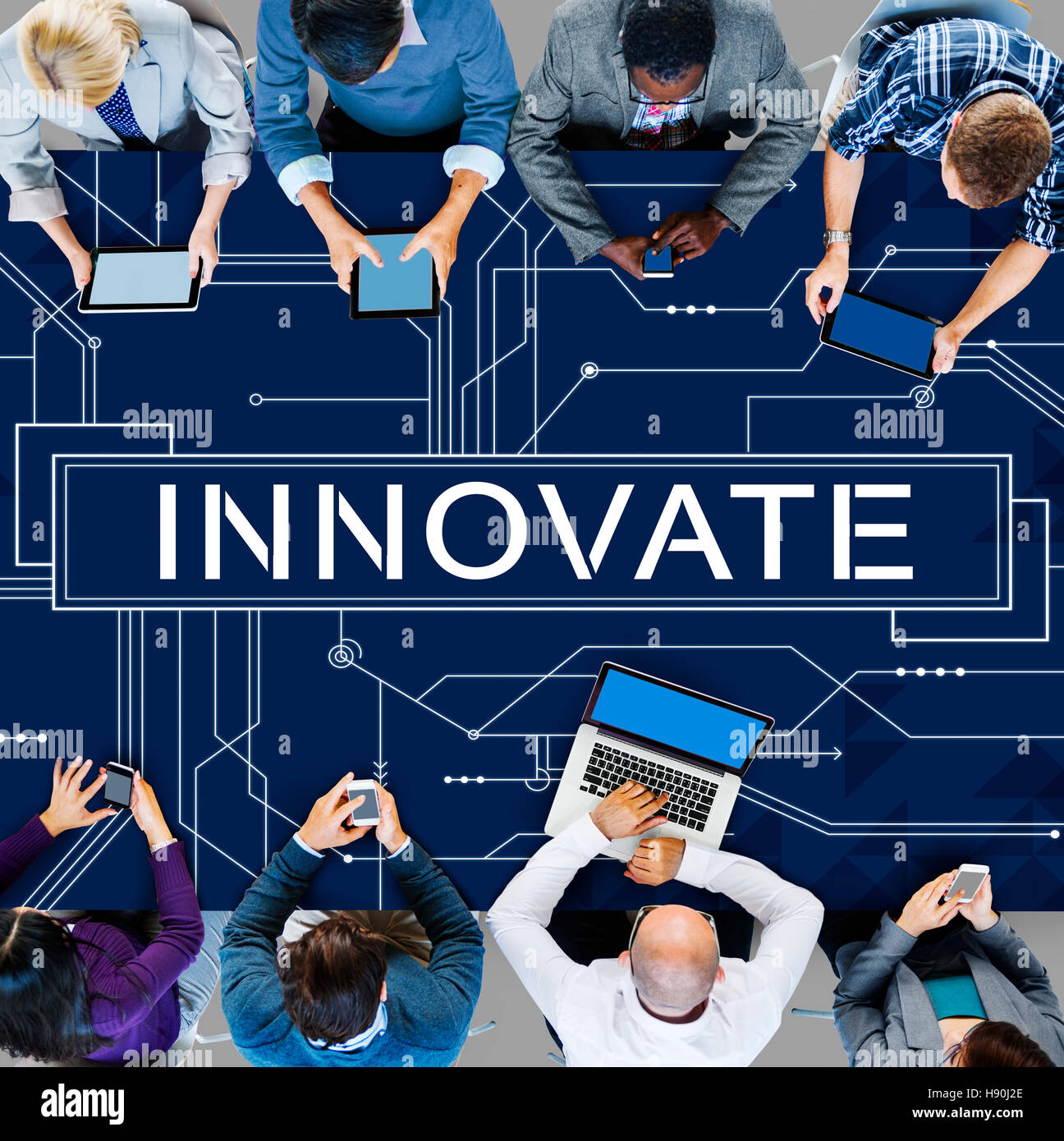 Innovate Technology Circuit Board Futuristic Concept Stock Photo - Alamy