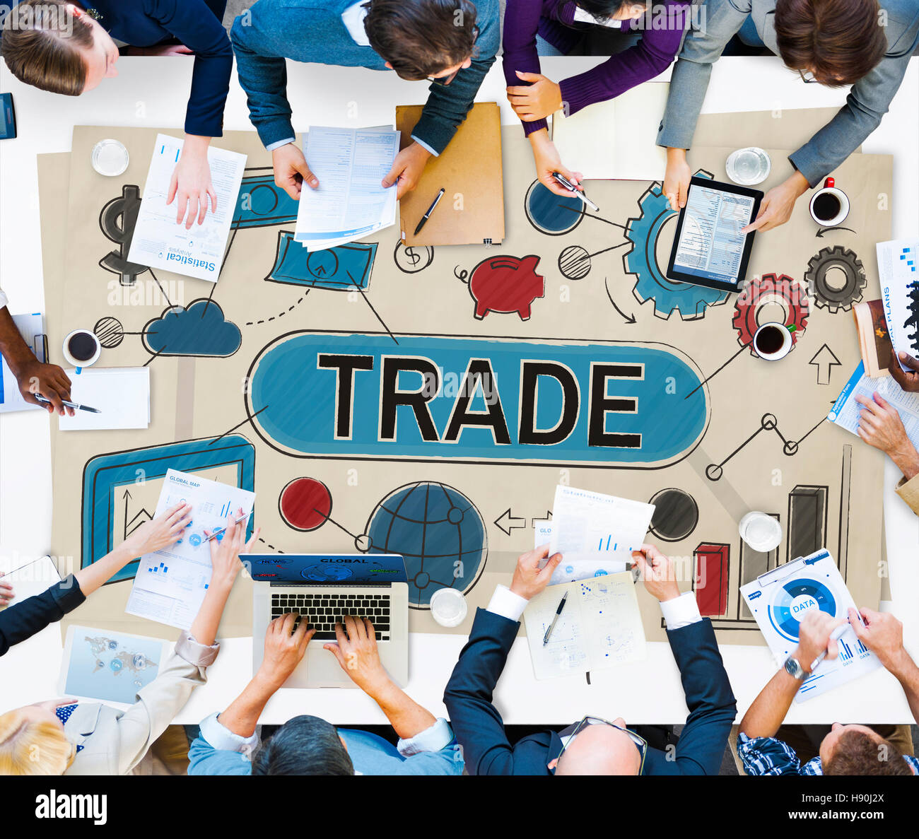 Trade Swap Deal Exchange Merchandise Commerce Concept Stock Photo - Alamy