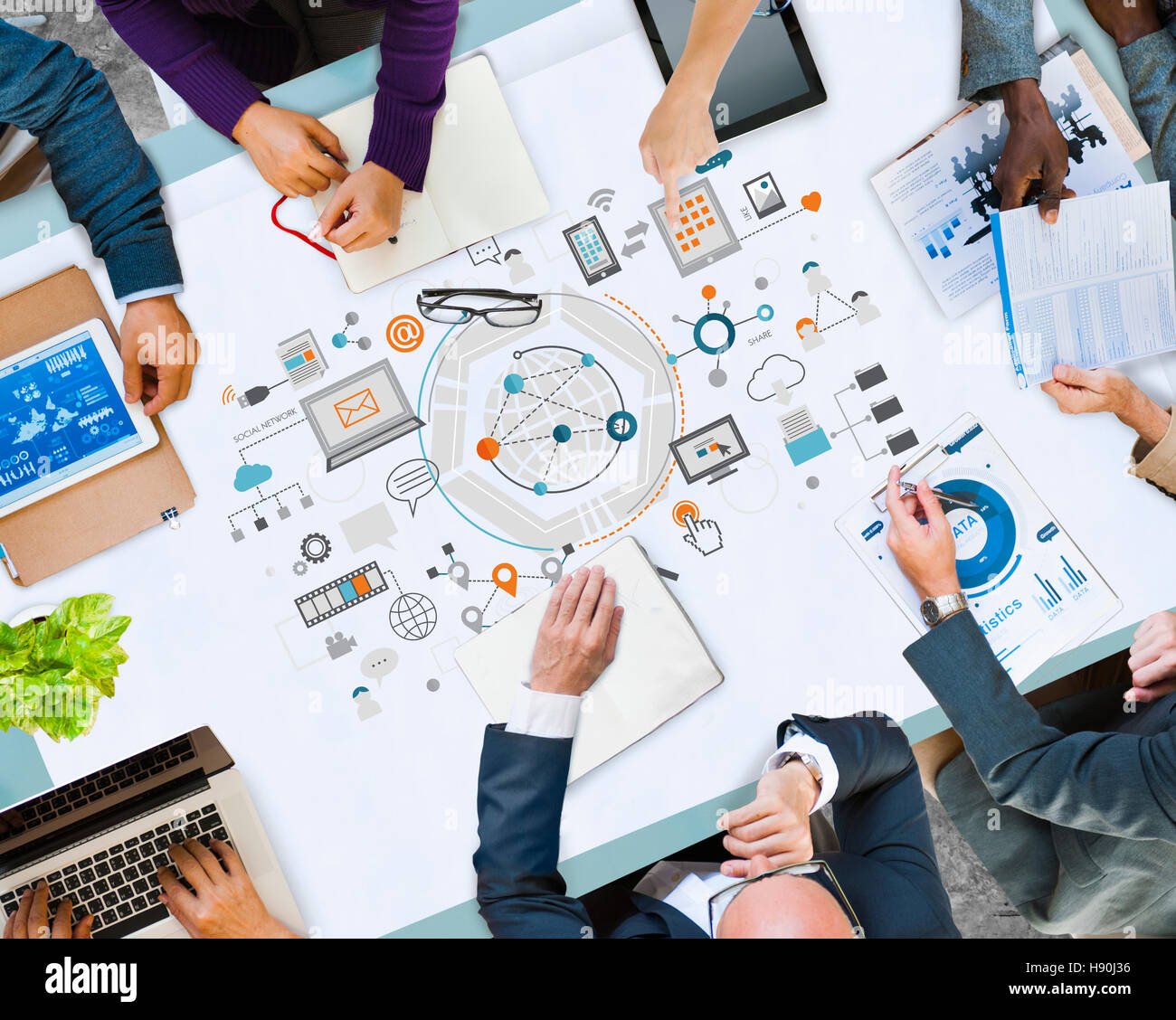 Global Communication Digital Device Information Concept Stock Photo - Alamy