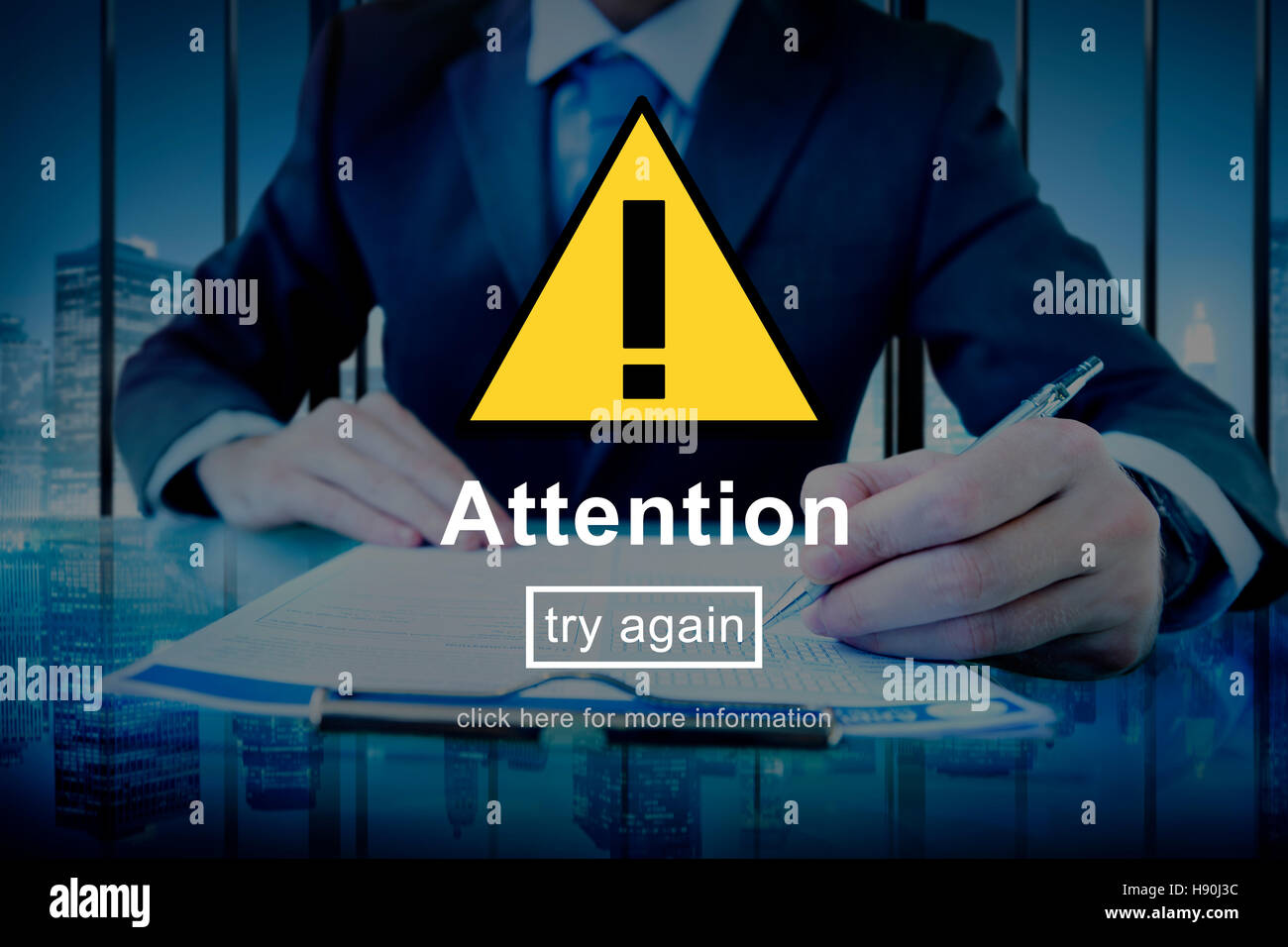 Attention Alert Warning Sign Icon Concept Stock Photo - Alamy