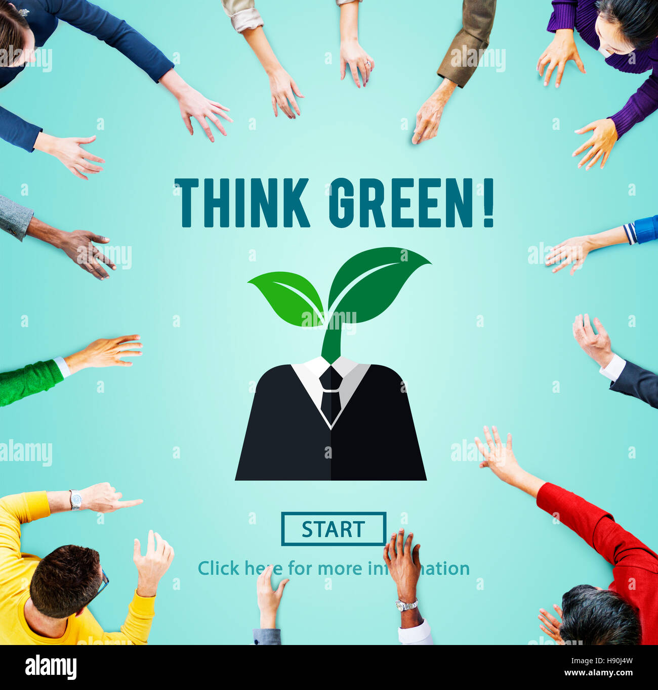 Think Green Ecology Environmental Conservation Concept Stock Photo - Alamy